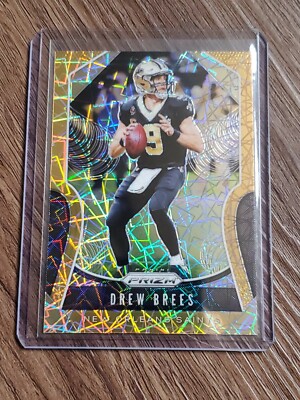 2019 Prizm Football Drew Brees #186 yellow laser prizm New Orleans ...