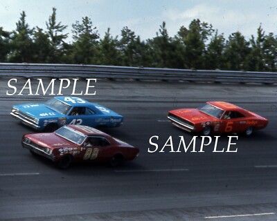 RICHARD PETTY, AL UNSER & BUCK BAKER 1968 CARS RACING ON TRACK 8X10 ...