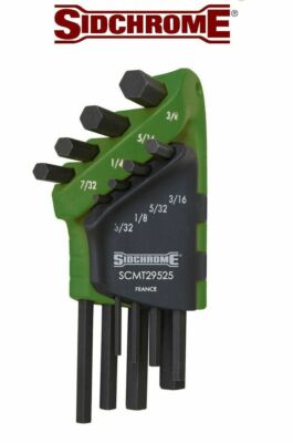 Sidchrome 8 Pc AF Short hex allen key set 3/32- 3/8" Af Imperial | eBay ...