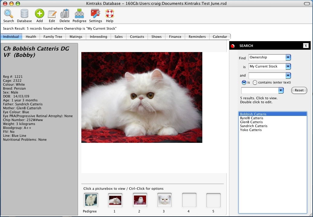 Kintraks Animal Record / Pedigree software for Windows or Mac. Suits ...