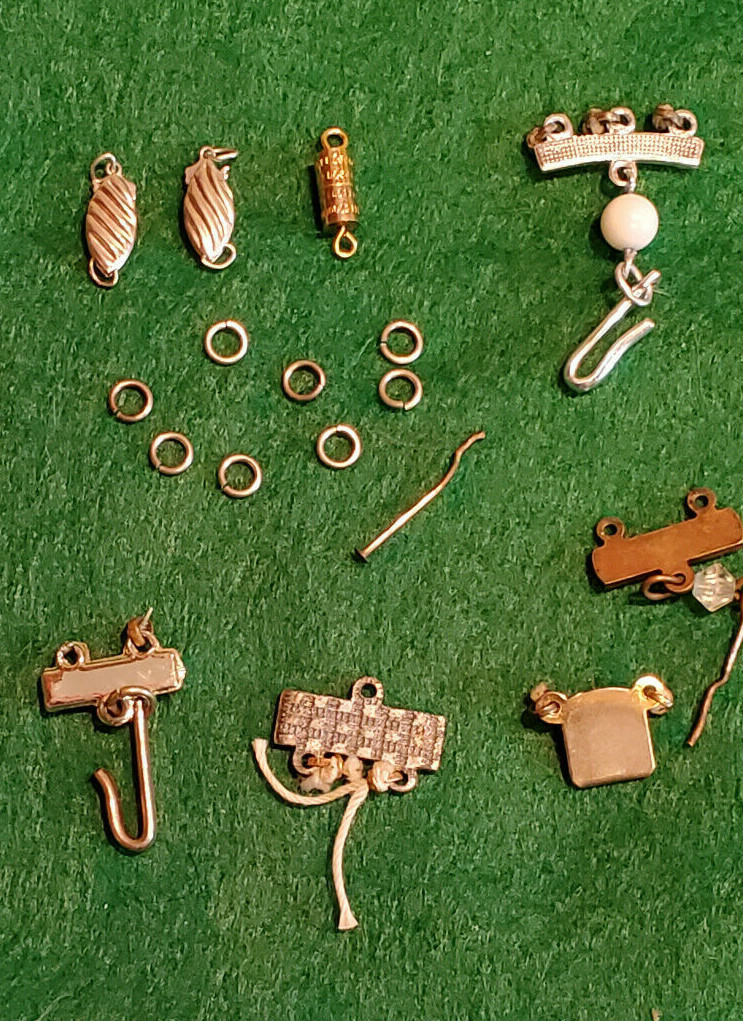 Lot of Vintage Various Necklace Hooks, Row Fish, Screw-On, Pave & Clasp ...