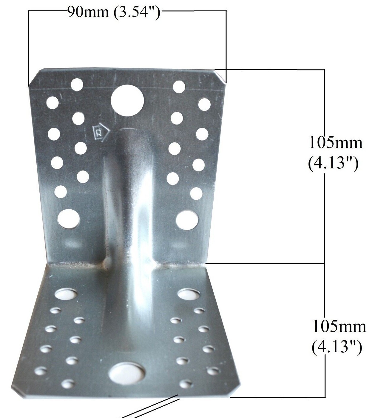 Heavy Duty 2.5mm Thick Zinc Plated Reinforced Corner Angle Bracket ...
