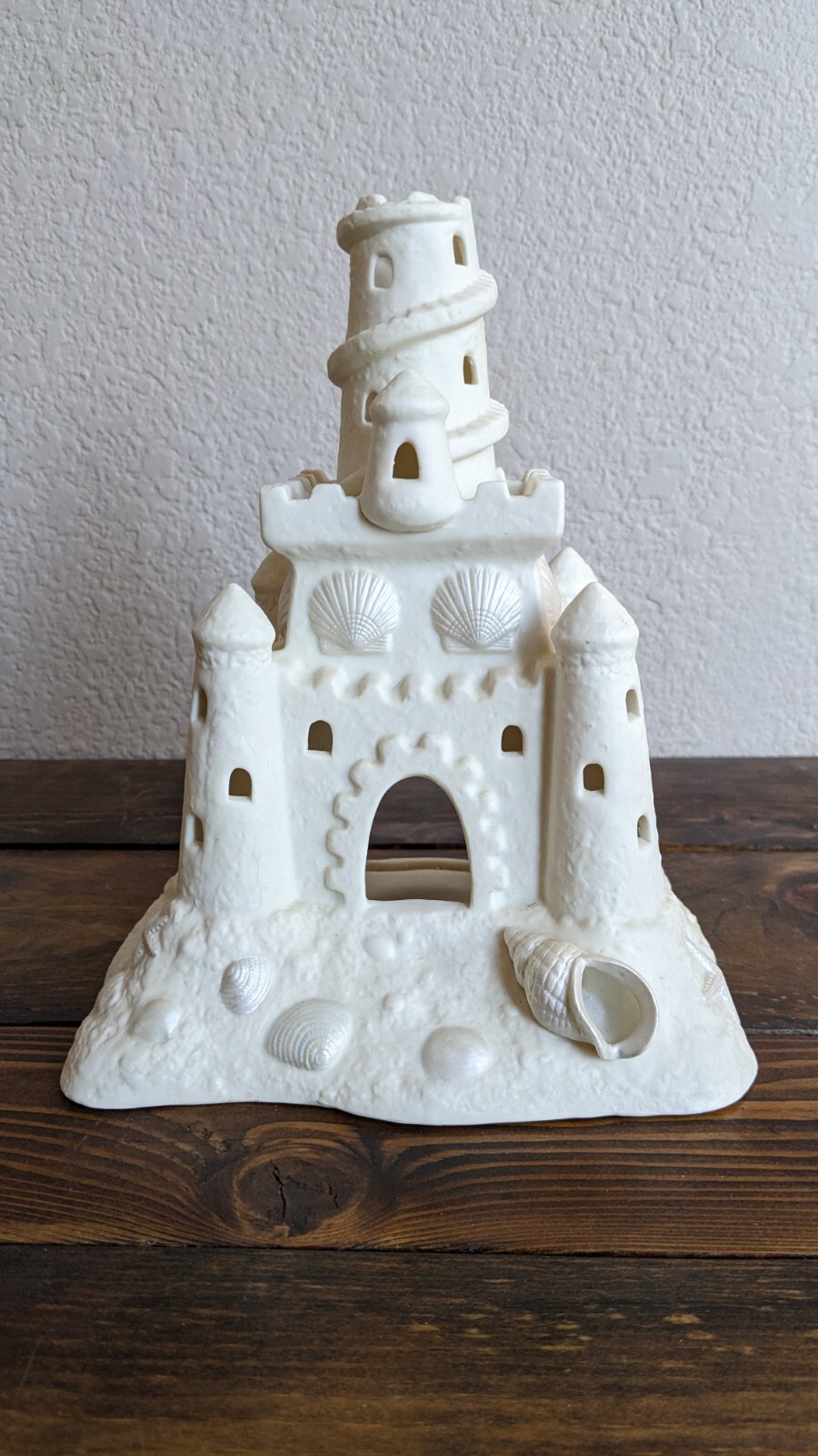 Partylite Beach Sandcastle Tea Light Candle Holder Seashell White ...