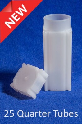 25 Square Coin Safe Tubes For US Quarters 25.5mm New High Quality Lot ...