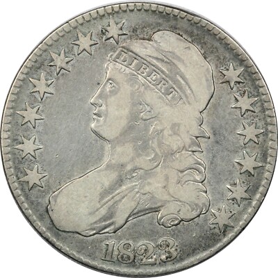 1823 Capped Bust Half Dollar 50C, F/VF Condition, Doubled Profile | eBay