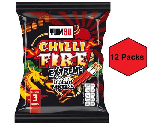 12 Packs Yumsu Instant Noodles Chili Fire Extreme Flavour Instant ...