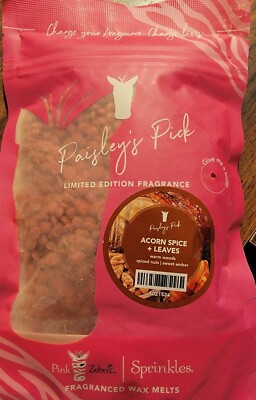 PINK ZEBRA - Wax Melt Sprinkles - New 3.75 oz BAG "Acorn Spice + Leaves ...