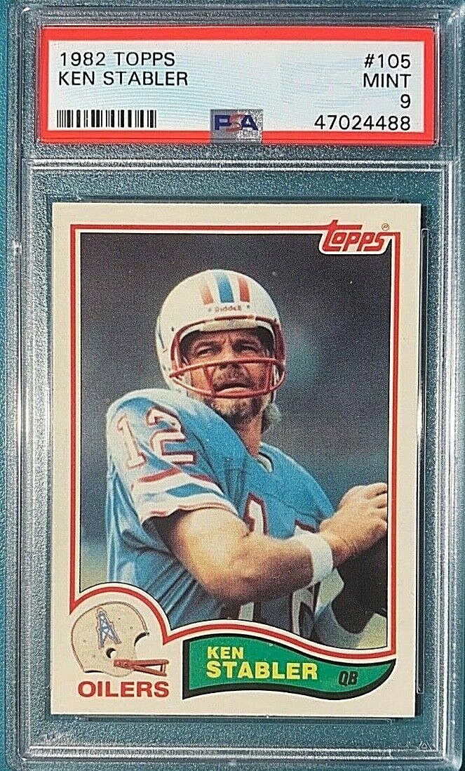 1982 Topps Football #105 Ken Stabler PSA 9 Perfectly Centered | eBay