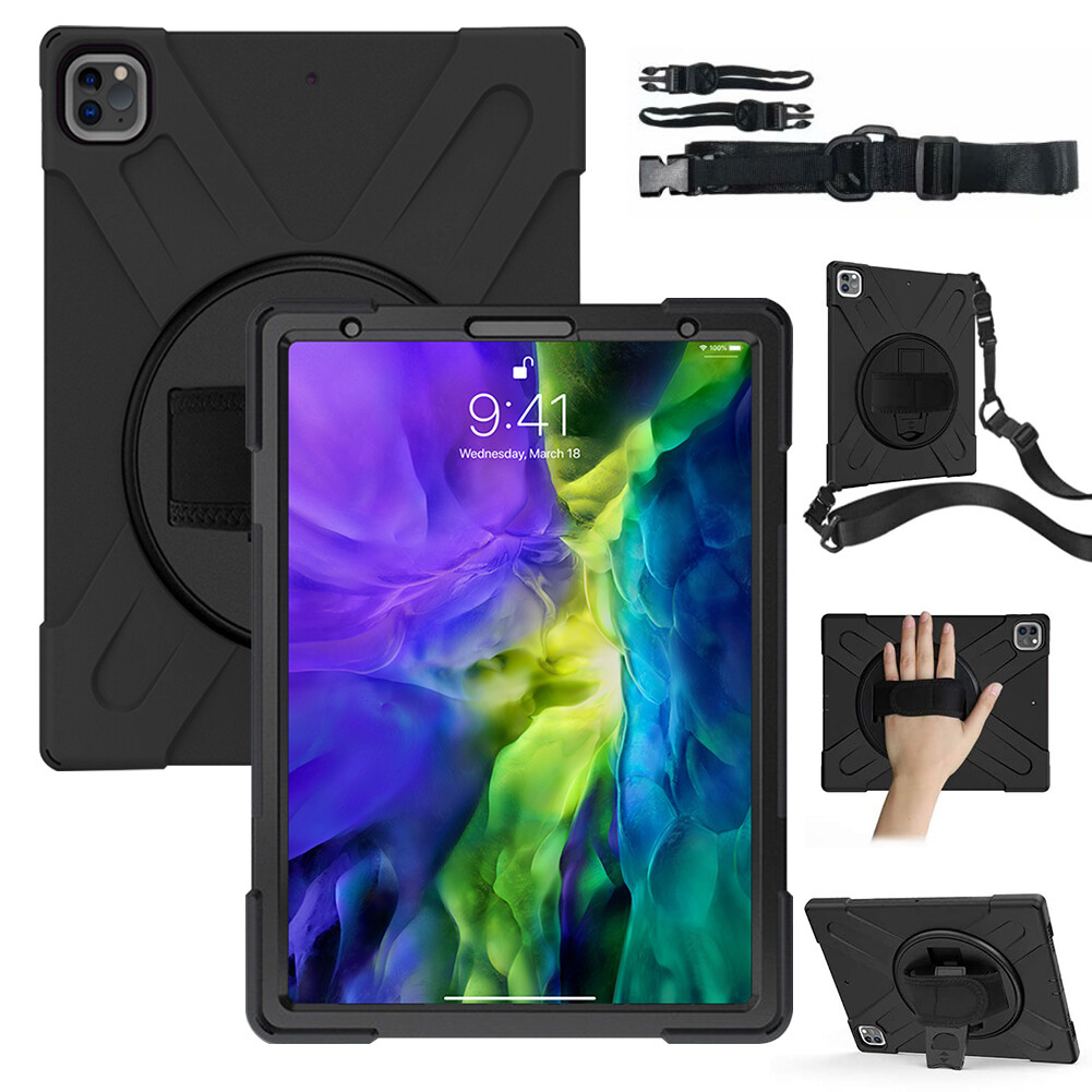 Heavy Duty iPad Pro 12.9 4th 2020 Case with 360 Degree Swivel Stand ...