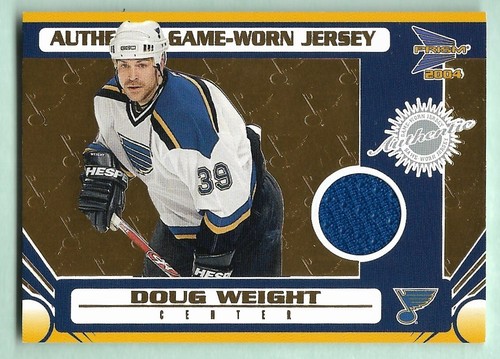 DOUG WEIGHT 2003 PACIFIC GOLD SP GAME USED JERSEY RELIC INSERT CARD #'D ...