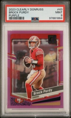 2023 Panini Clearly Donruss - Purple #43 Brock Purdy /199 PSA 9 | eBay