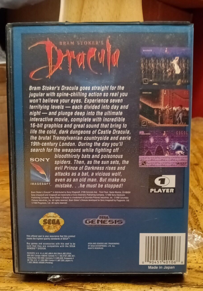 Bram Stoker's Dracula (Sega Genesis, 1993) Complete 90451401068 | eBay