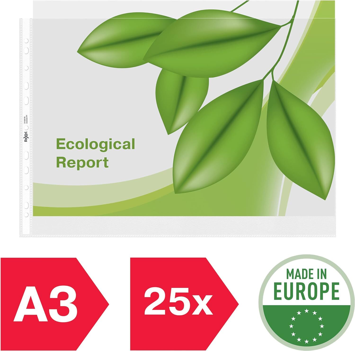 Rexel EcoDesk A3 Landscape Punched Pockets, Pack of 30, 100% Recyclable ...