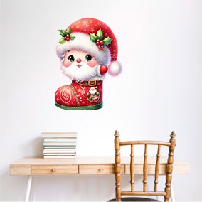 Christmas Stocking Santa Wall Art Bedroom Laptop Car Vinyl Sticker ...