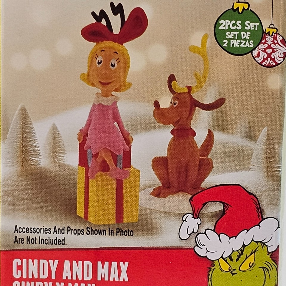 Grinch Christmas Village Figures Whoville Whos Cindy Lou Max Grinch ...