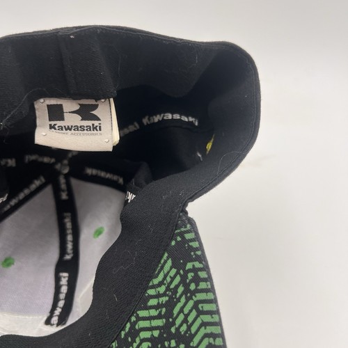 Kawasaki Team Green Black Stretch Fit Size L/XL Hat Cap Supercross ...