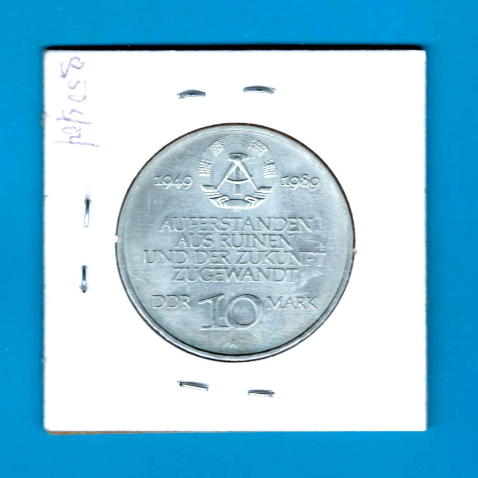 DDR- FANTASTIC HISTORICAL DDR 40TH ANNIVERSARY 10 MARK, 1989, KM# 132 ...