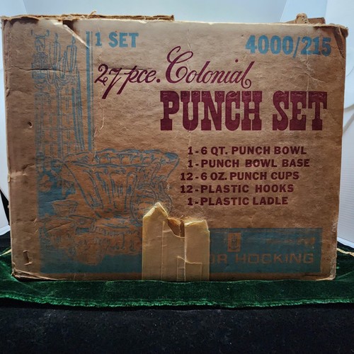 Vintage Anchor Hocking Punch Bowl Set | eBay