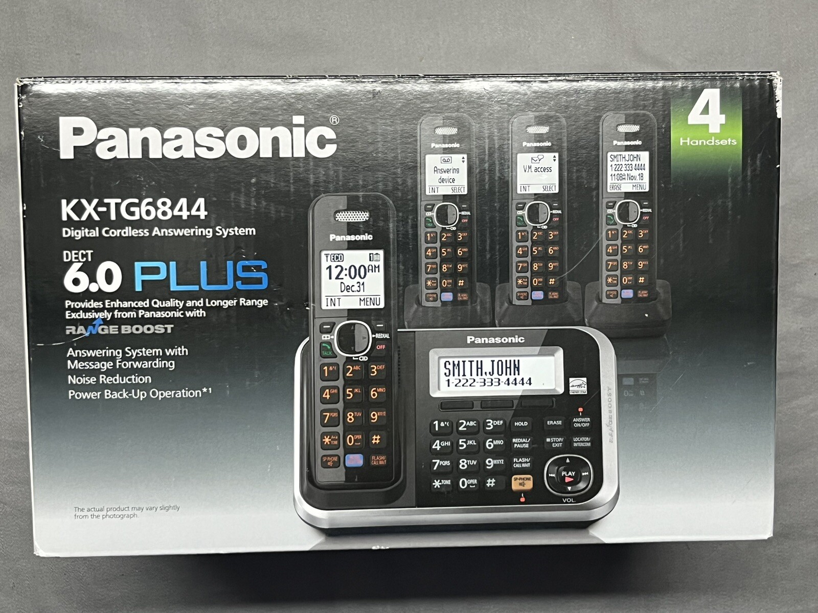 Panasonic Wireless Phone KX-TG6844 Digital Cordless Answering Machine 6 ...