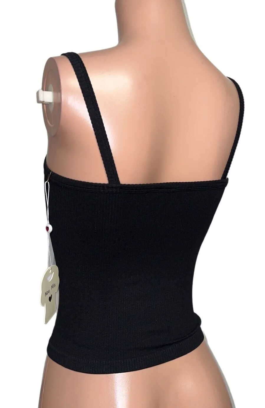 Classic Black V-neck Ribbed Seamless Fitted Basic Cami Top Y2K Casual Style Nwts | eBay