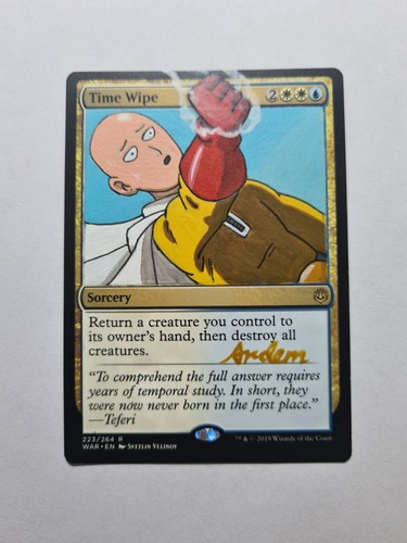 TIME WIPE SAITAMA ONE PUNCH MAN MAGIC ALTERED ART HAND PAINT DEMIAN ...
