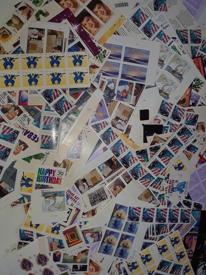 Mixed 100 of New/Usable Multiples, Strips & Singles of 39¢ US Postage ...