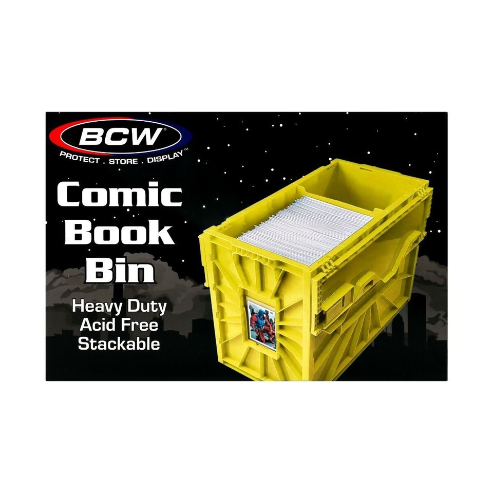 x2 BCW Short Comic Book Bins Heavy Duty Stackable Plastic Boxs Hold 150 ...