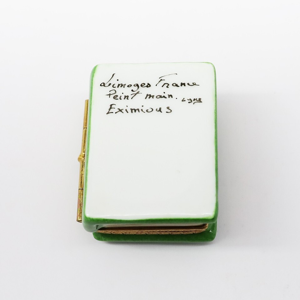 Limoges Porcelain Book Shaped Trinket Box with a Rabbit on the Cover by ...
