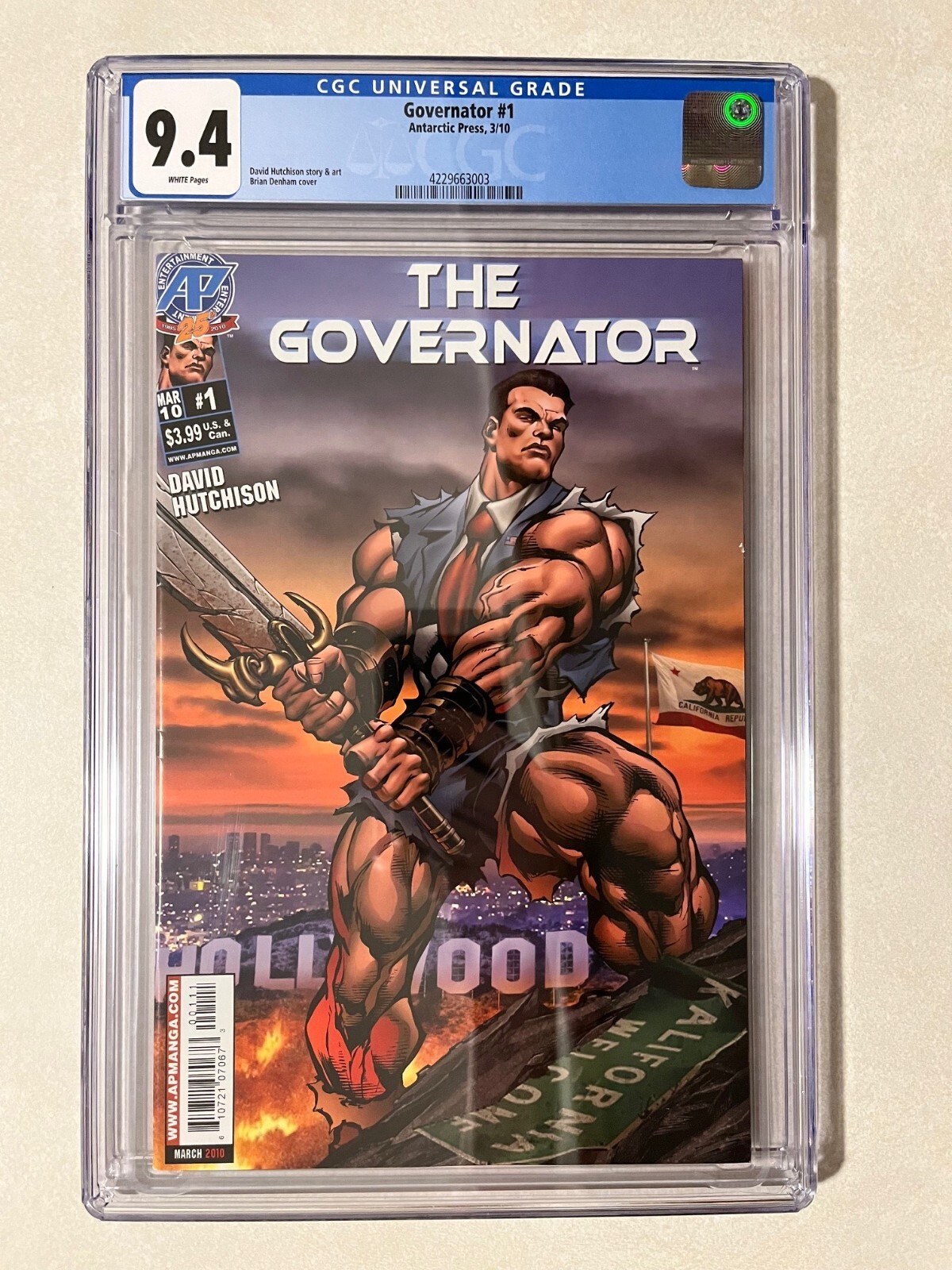 THE GOVERNATOR #1 DENHAM COVER ANTARCTIC PRESS 2010 HTF CGC 9.4 WP Rare ...