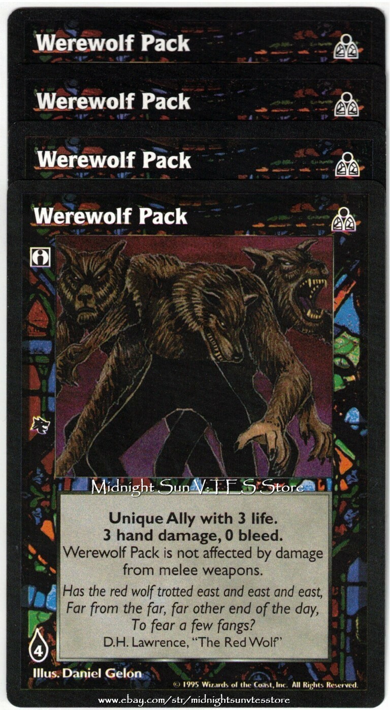 Werewolf Pack x4 Dark Sovereigns V:TES VTES Vampire CCG | eBay