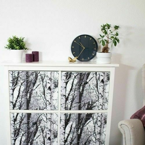 1mX45cm BIRCH TREES WOODGRAIN SELF ADHESIVE STICKY BACK PLASTIC VINYL ...