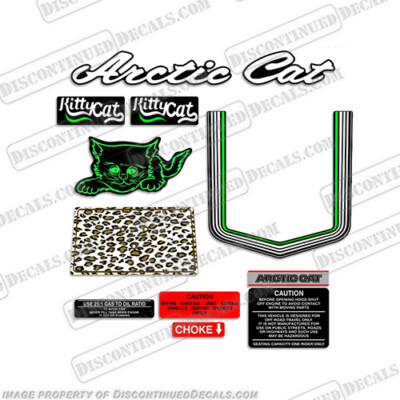 Fits Arctic Cat "Kitty Cat" Decals 1976 - 1979 - Green | eBay