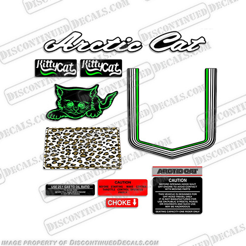 Fits Arctic Cat "Kitty Cat" Decals 1976 - 1979 - Green | eBay