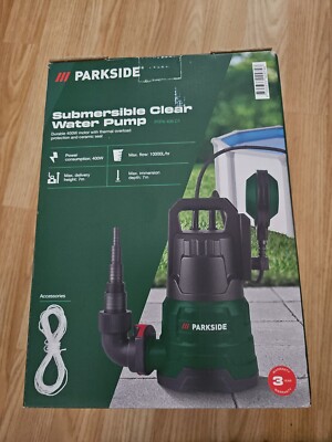 Parkside Submersible Water Pump Durable 400W Motor Draining ...