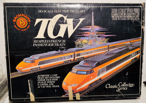 HO Bachmann TGV High Speed French Passenger Electric Train Set Classic ...