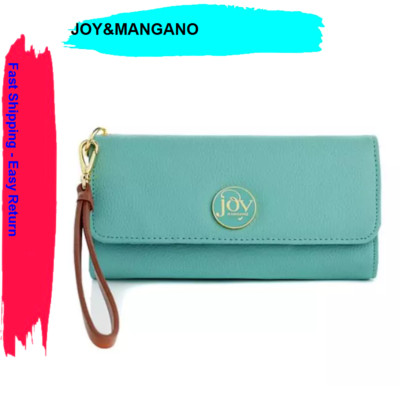 JOY MANGANO Luxe Genuine Leather Trifold Wallet with RFID Protection ...