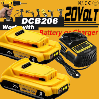 pack 20V Replace For DeWALT Max Lithium DCB201 DCB203 DCB207 Battery ...