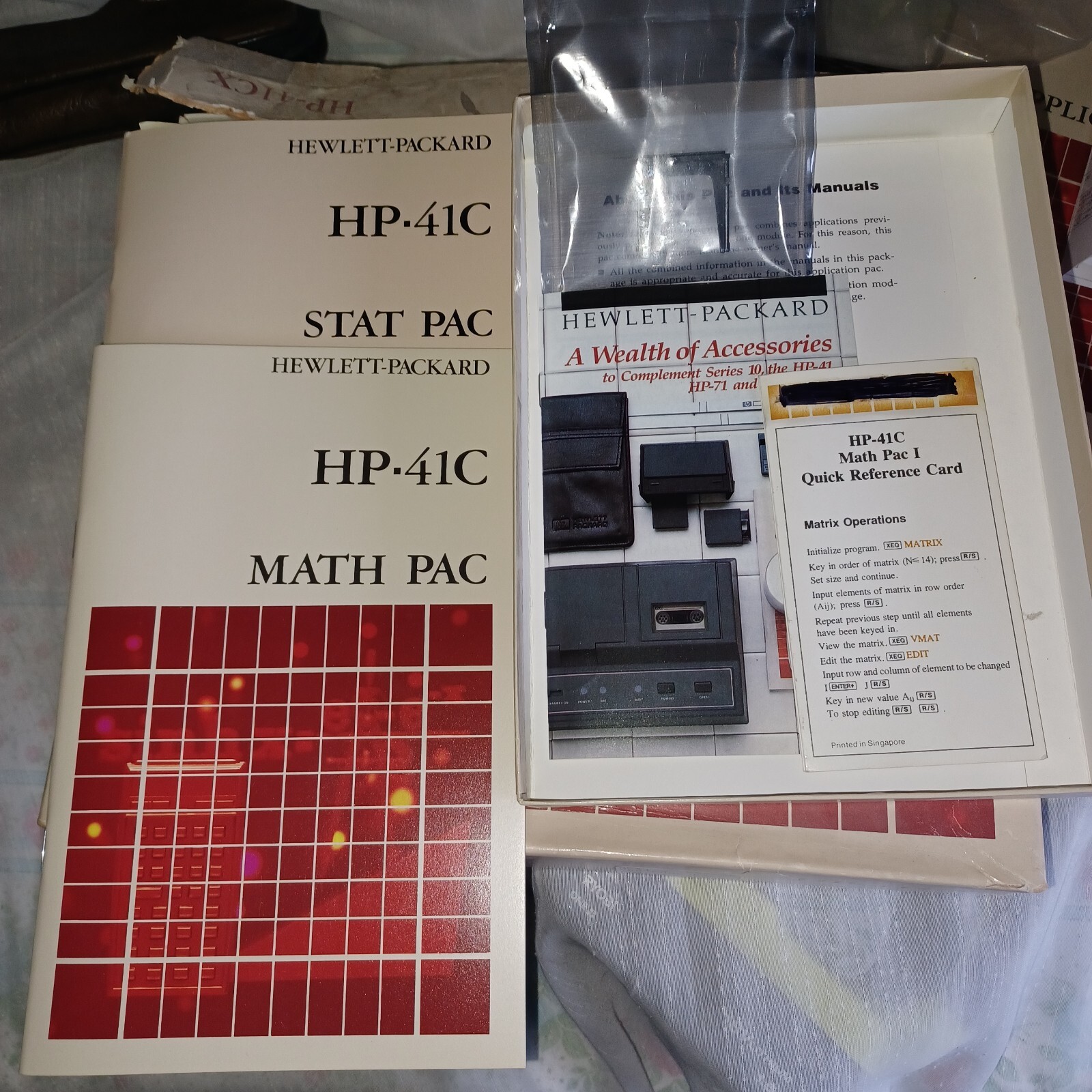 Vintage HP-41CX Scientific Calculator + Math/Stat Pac WORKING TESTED ...