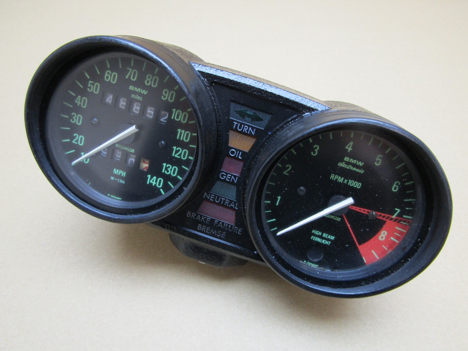 BMW R80/7 1978 48,852 miles instruments clocks speedometer W=1.144 ...