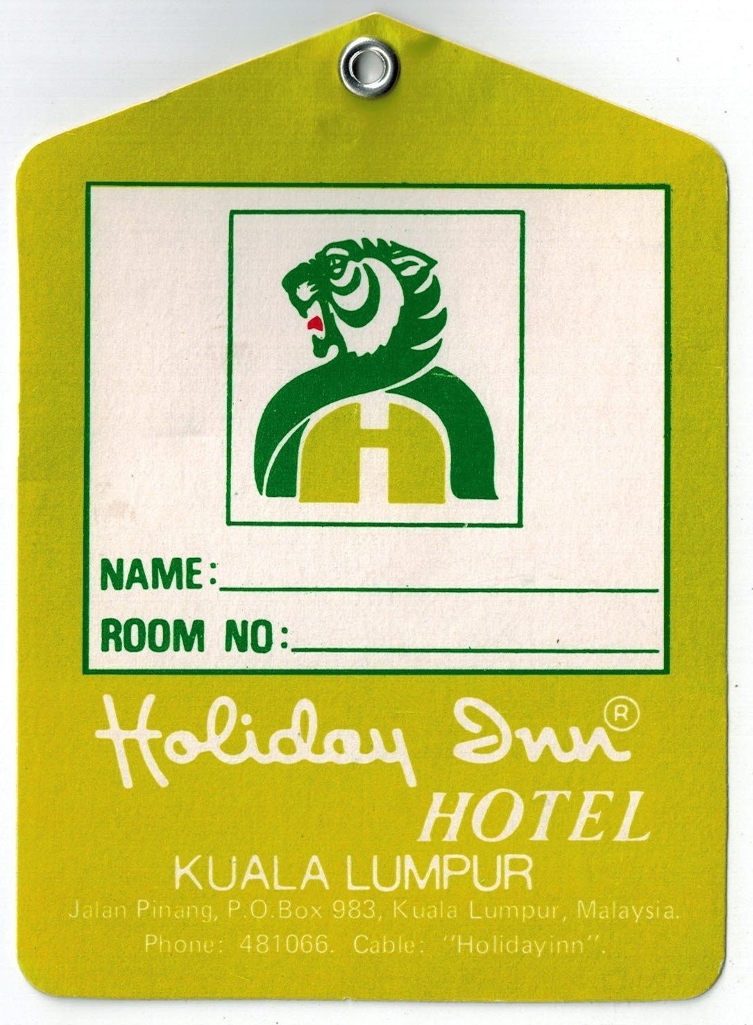 HOLIDAY INN Hotel old luggage tag label KUALA LUMPUR Malaysia Asia | eBay