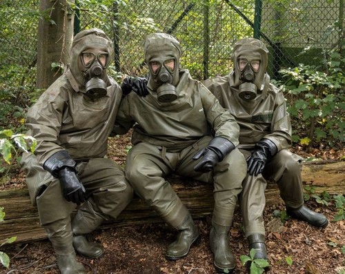 NEW German ZODIAK Hazmat NBC HEAVY RUBBER Latex Fetish SUIT w Waders~no ...