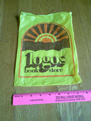 VTG LOGOS Bookstore Ithaca NY Store Plastic Bag Small Shopping ...