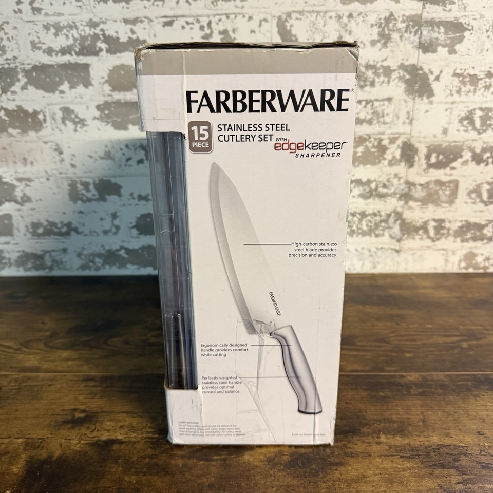 NEW – Farberware 15-Piece Stainless Steel Cutlery Set – Edgekeeper ...