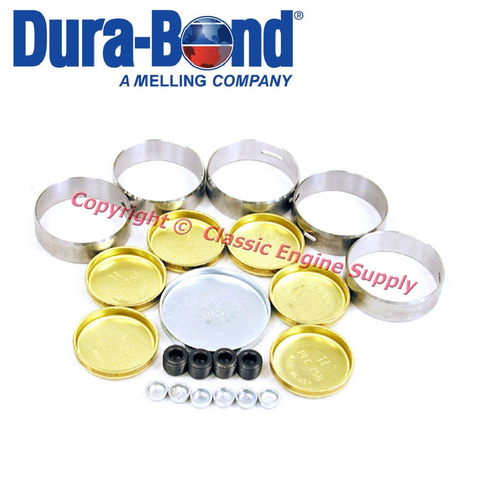 New Cam Bearings & Brass Freeze Plug Set Ford bb 330 352 360 361 390 ...
