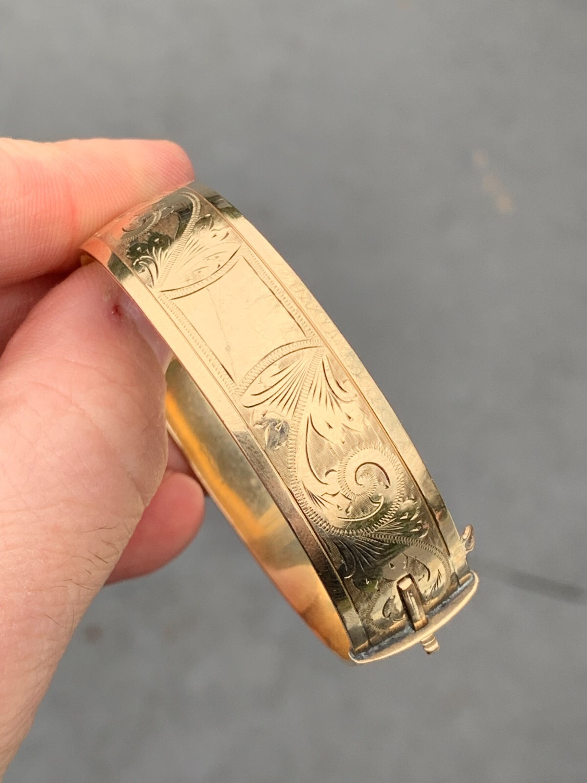 9ct gold metal core engraved bangle, vintage heavy 42.5 grams | eBay