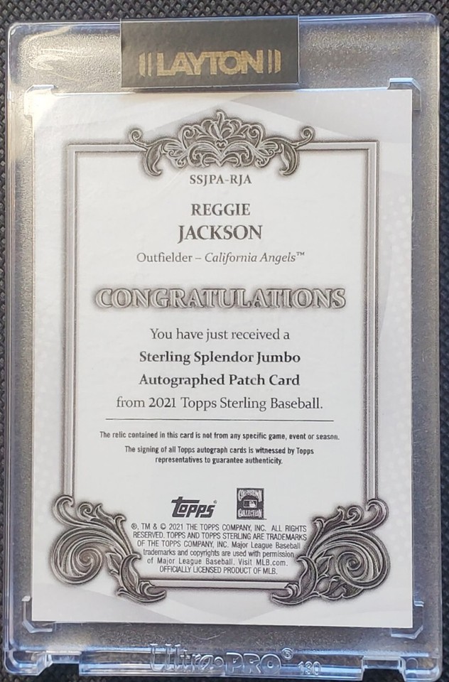 2021 Topps Sterling Reggie Jackson Auto Autograph Jersey Patch Angels 1 ...