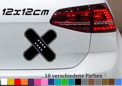 Pflaster Autoaufkleber 12x12cm Shocker Sticker Unfall Kratzer Delle ...