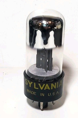 1 Sylvania 6X5 GT Rectifier Black Plate Vacuum Tube Tested NOS On TV 7 ...
