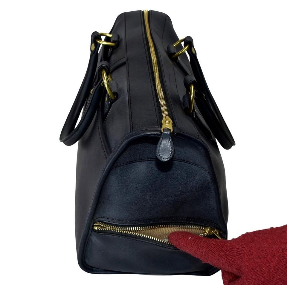 NWT $1795 Ghurka Italian-Made No. 66 ROVER Bag Dark Blue Leather Doctor ...