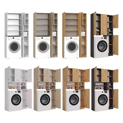 Wide Washing Machine Surround Cabinet Storage Laundry Cupboard with ...
